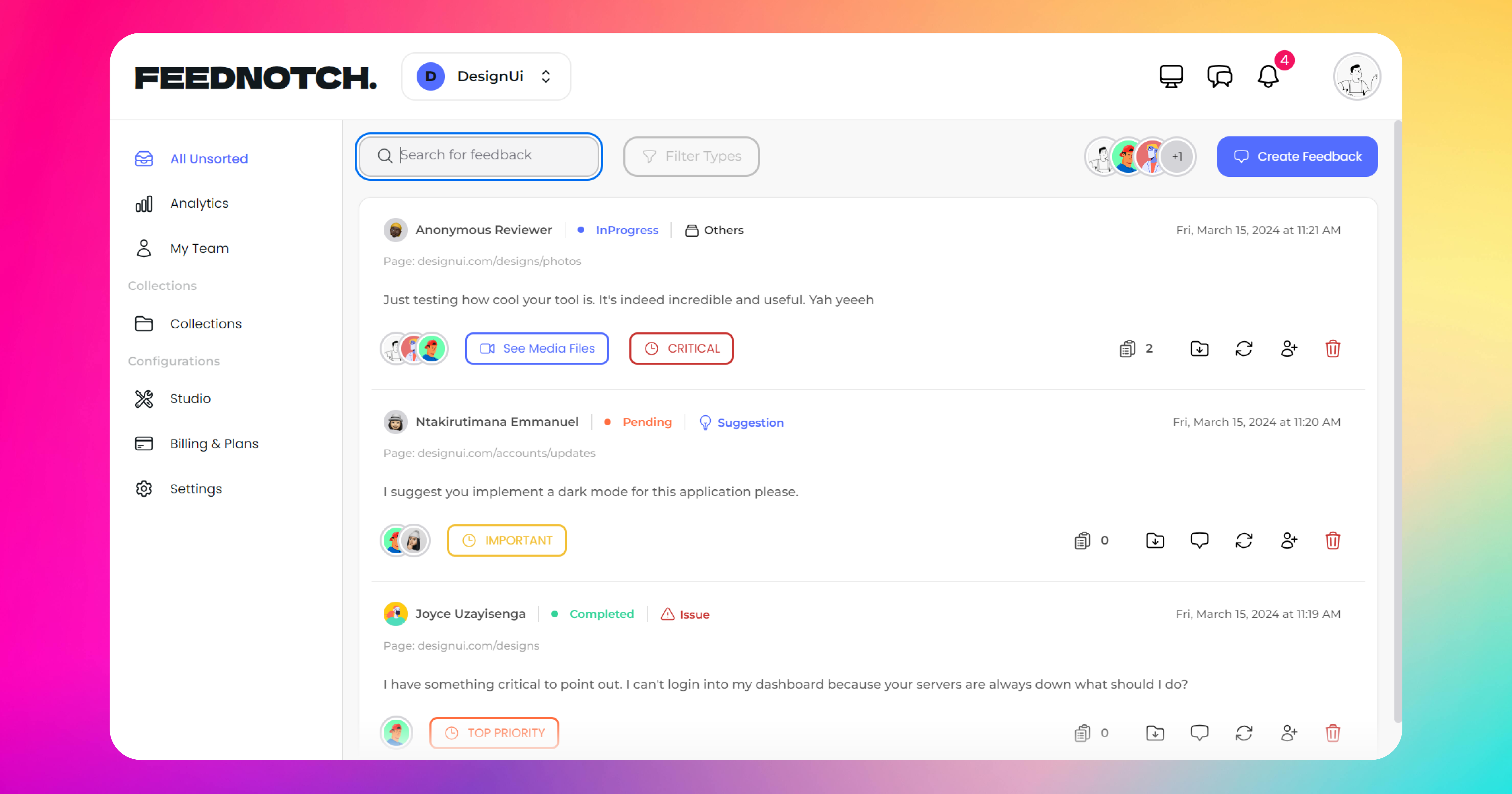 FeedNotch — The Ultimate Solution For Product FeedBack